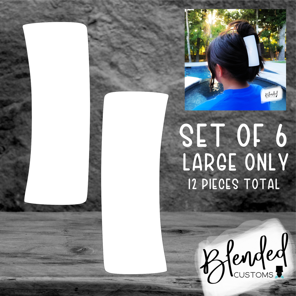 Large Hair Clip Sublimation Blank - Set of 6 – Blended Customs