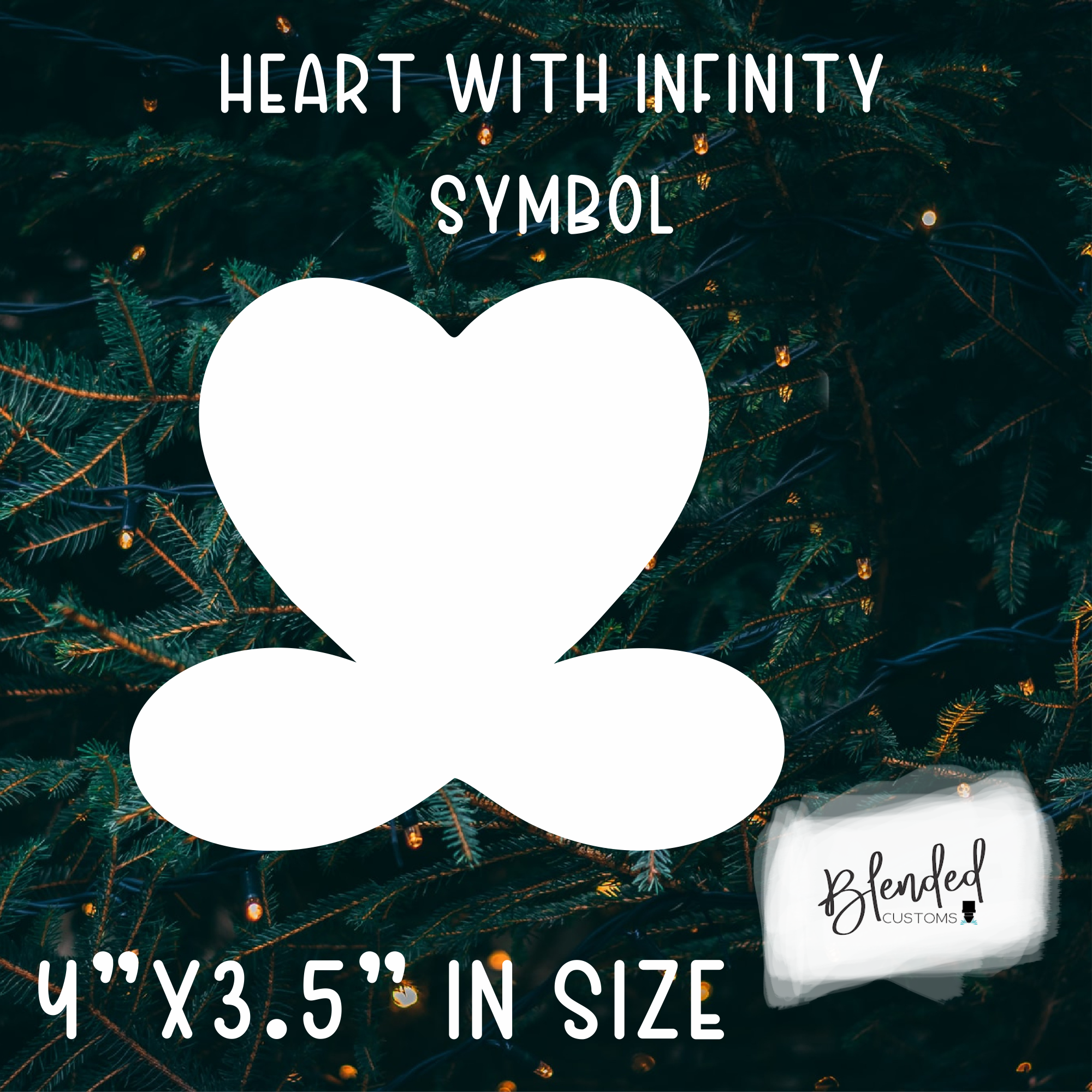 Heart with Infinity Symbol Sublimation Blank – Blended Customs
