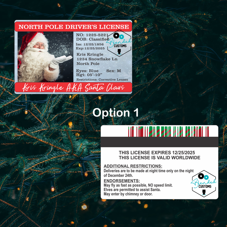 Santa Driver's License PNG Download – Blended Customs